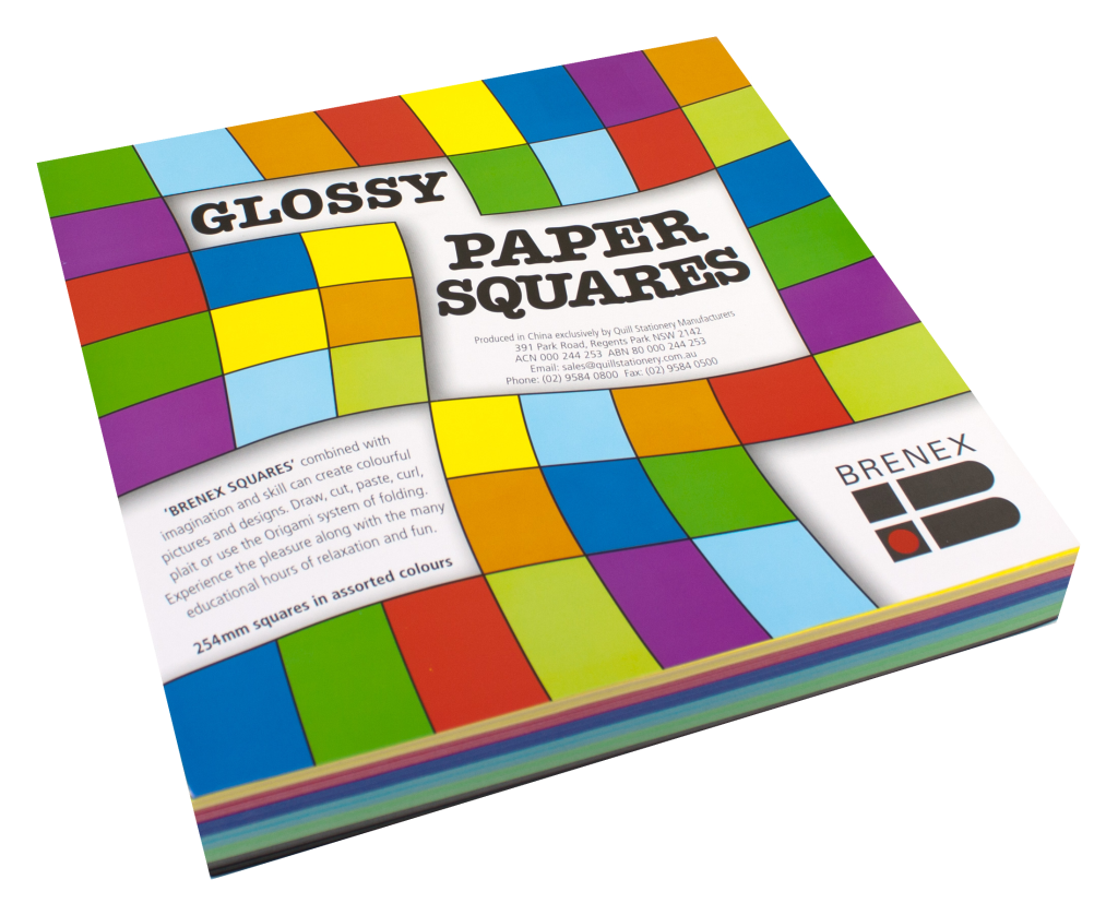 Brenex Glossy Squares 254 x 254mm Single Sided 360 Sheets Assorted ...