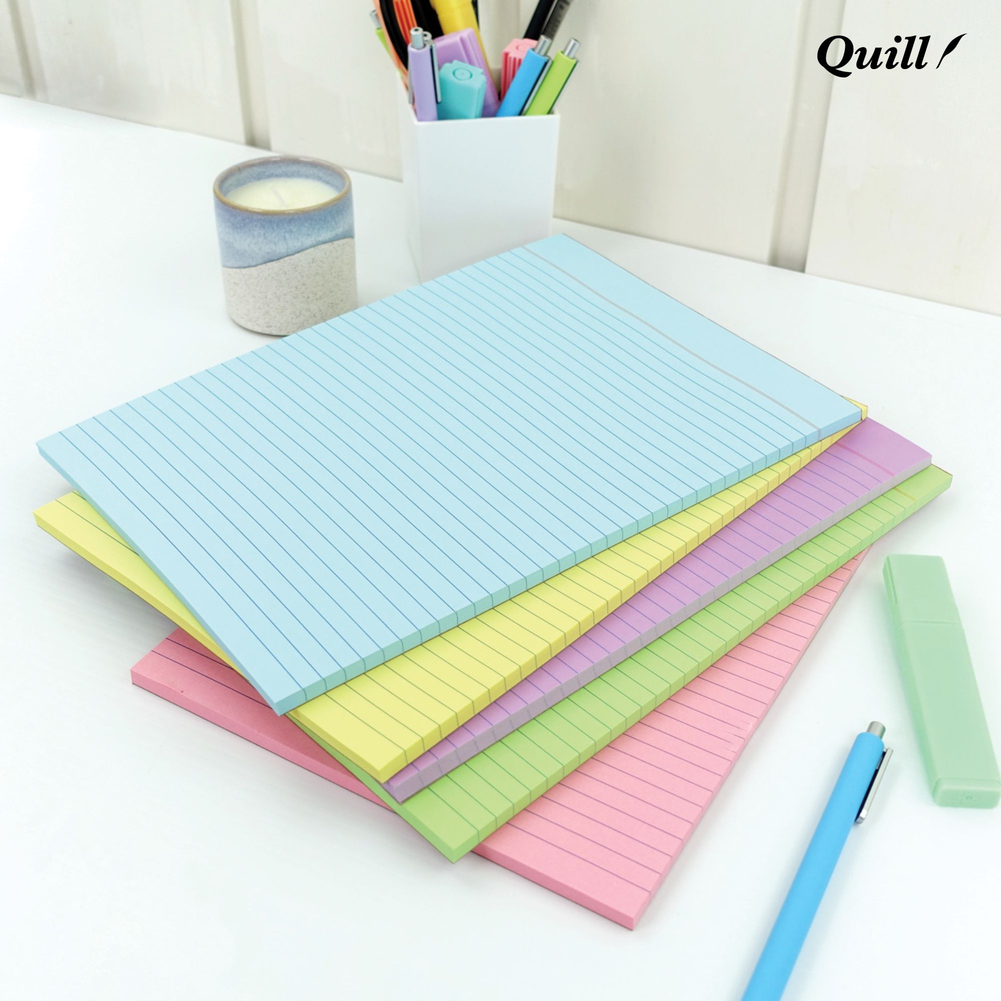 Quill Bond Pad Ruled 70gsm A4 70 Leaf Pack 5 Assorted - Hamelin Brands ...