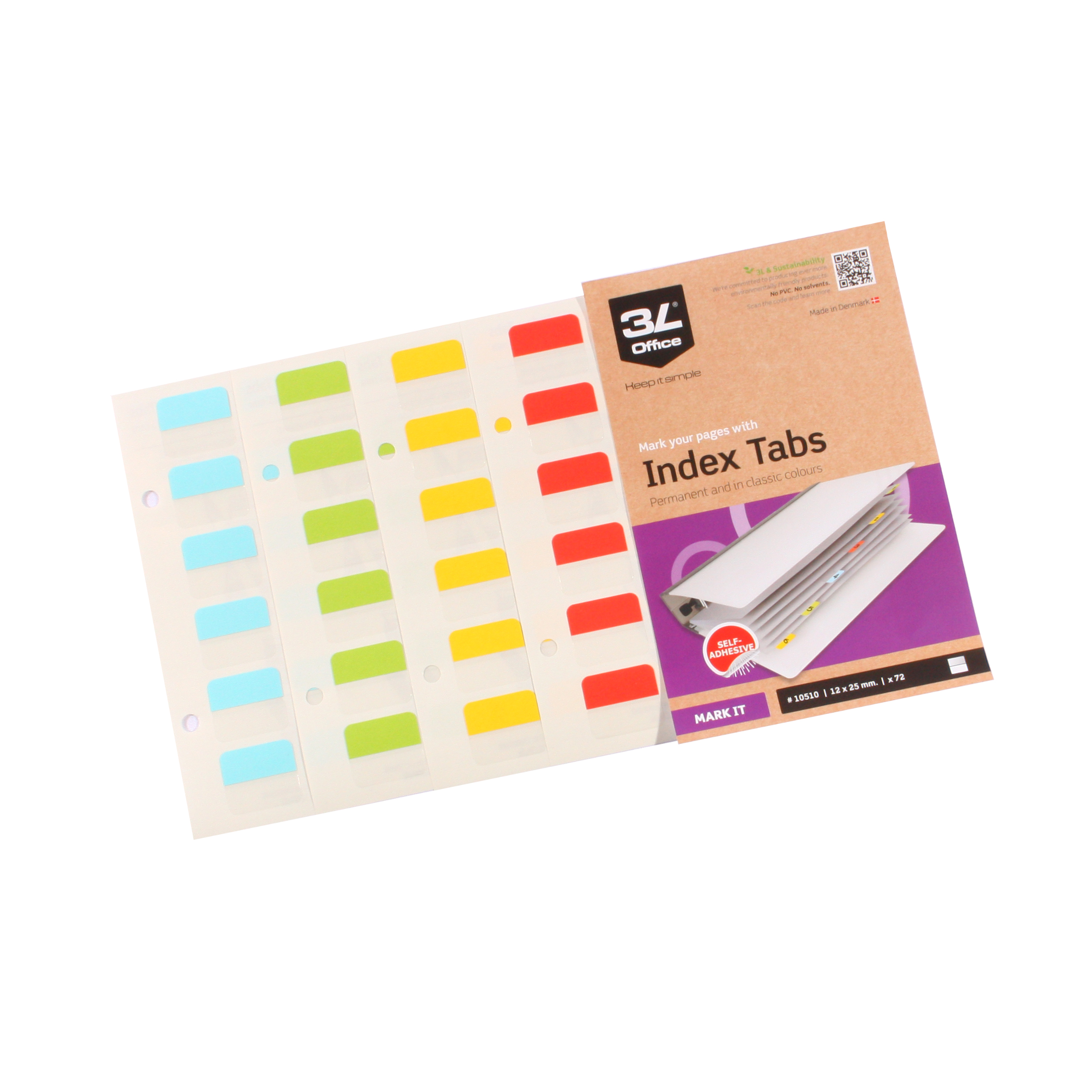 3L Index Tabs 25mm 72 Tabs - Assorted - Hamelin Brands