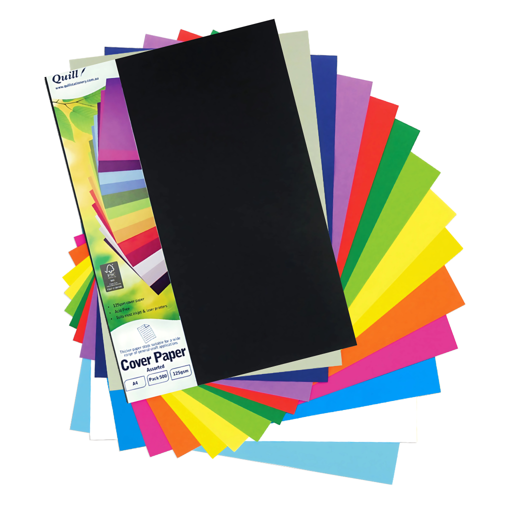Quill Cover Paper 125gsm A4 Pack 500 Assorted - Hamelin Brands ...