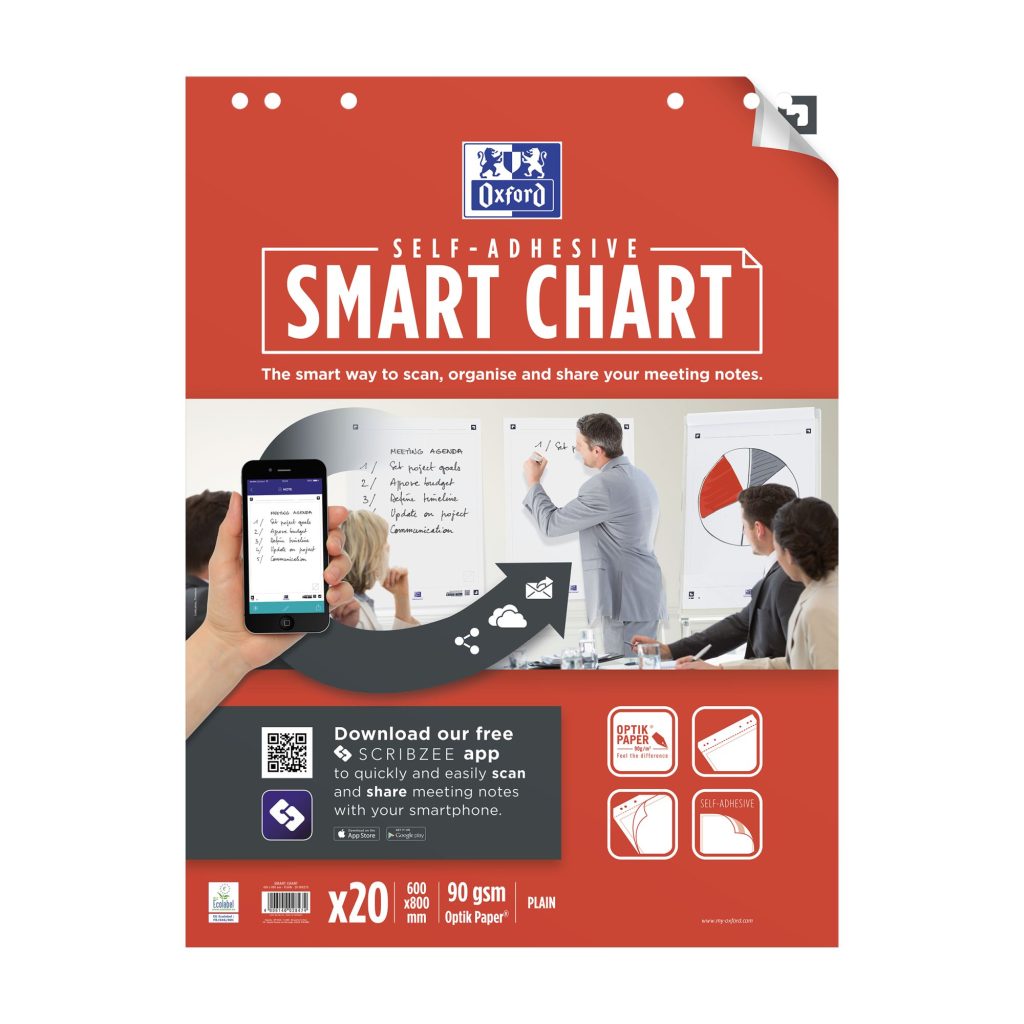 Oxford Scribzee Compatible Self Adhesive Smart Chart Flipchart 20 ...